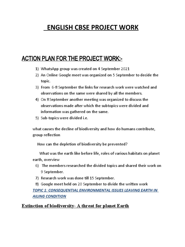 English Cbse Project Work | PDF | Biodiversity | Nature