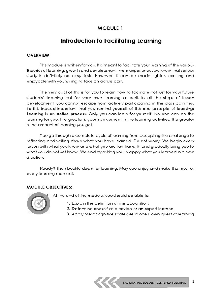 Lesson 1 Metacognition | PDF | Metacognition | Learning