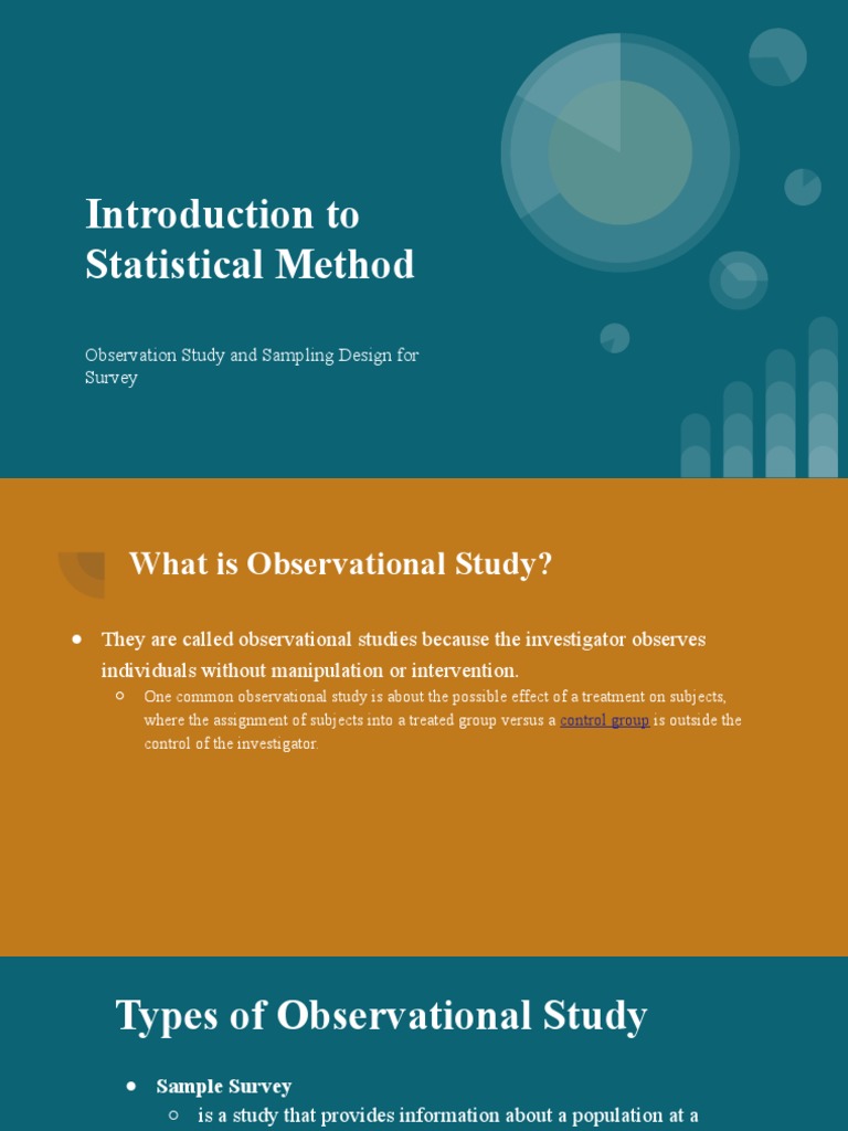 Introduction To Statistical Method: Observation Study and Sampling ...