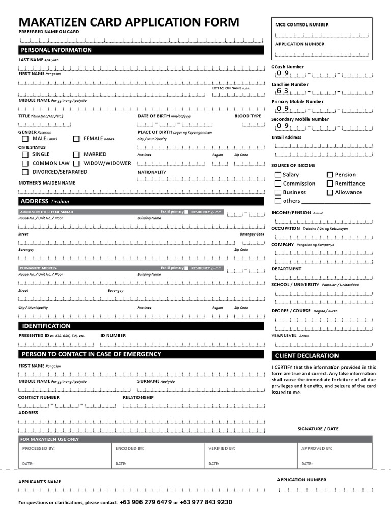 Makatizen Card Application | PDF | Justice | Crime & Violence