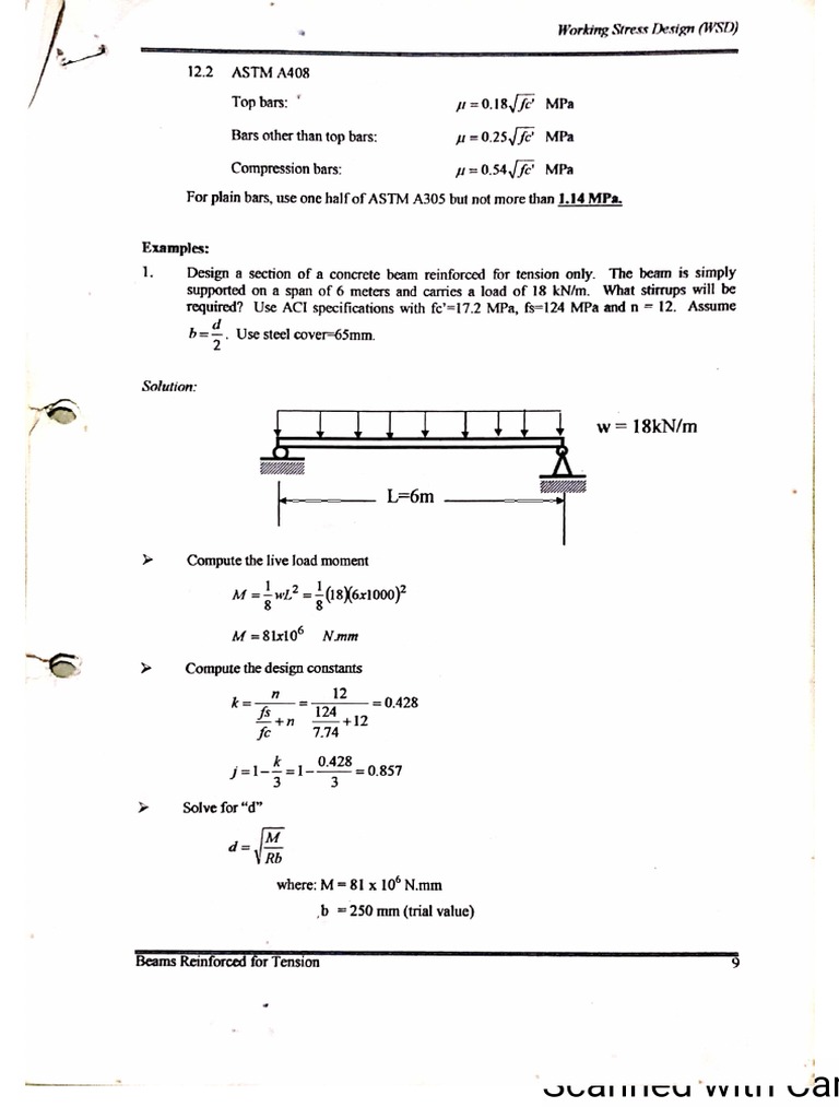 WSD - Design of Beam in Tension | PDF