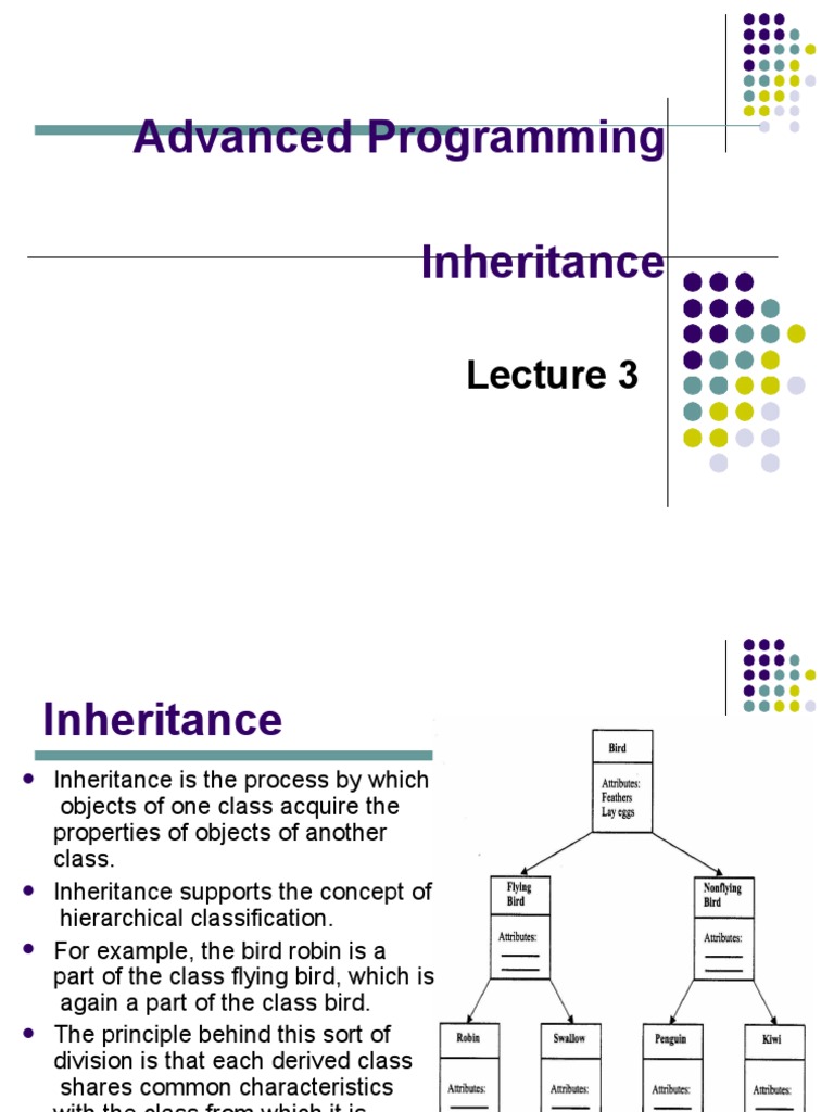 Lecture 3 - Inheritance - Part 3 | PDF | Inheritance (Object Oriented ...