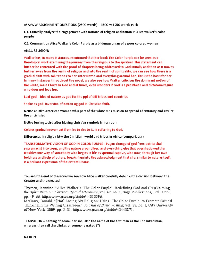 The Color Purple | PDF | God