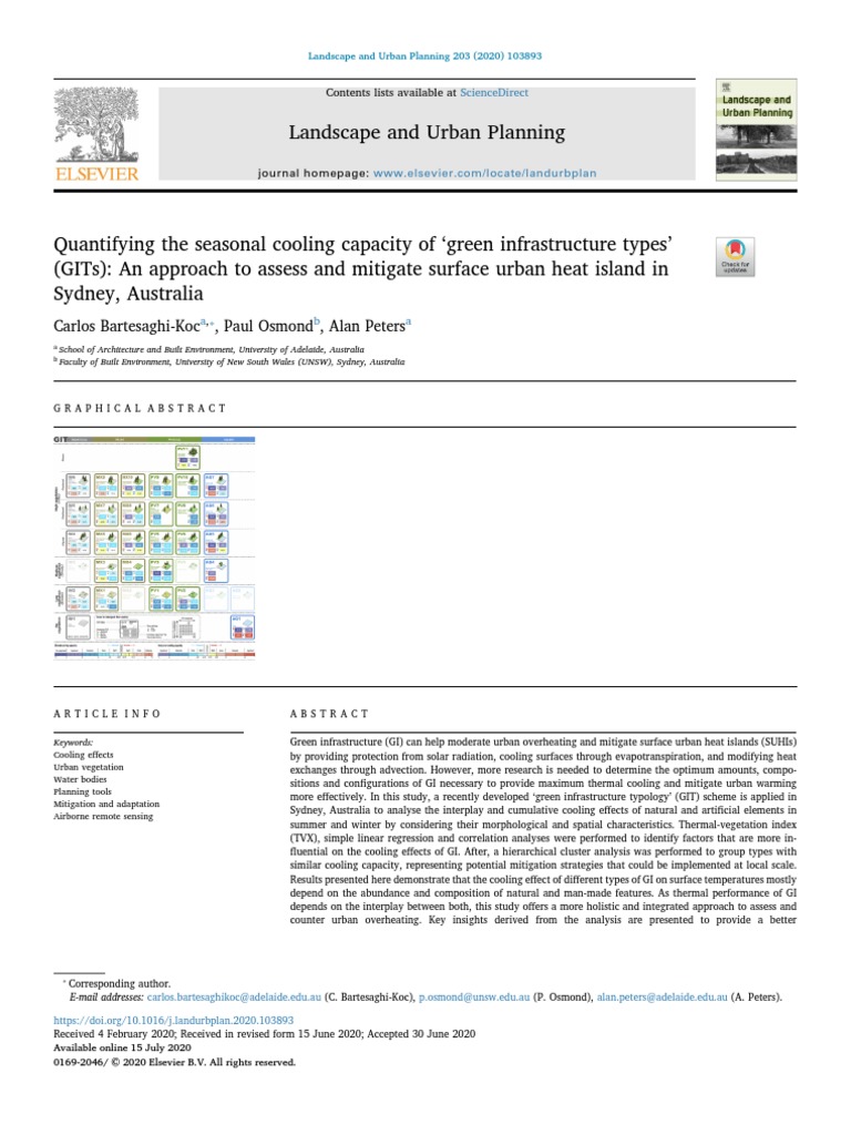 Quantifying The Seasonal Cooling Capacity of Green Infrastr 2020 ...