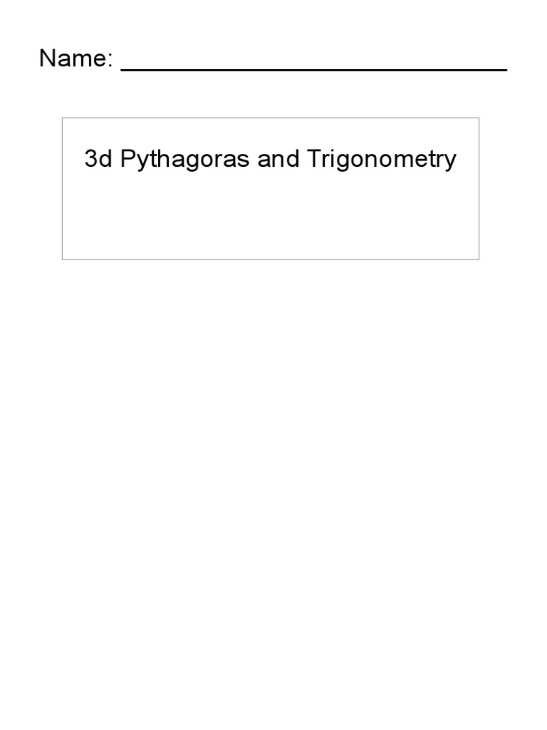 7 3d Pythagoras and Trigonometry | PDF | Significant Figures | Mathematics