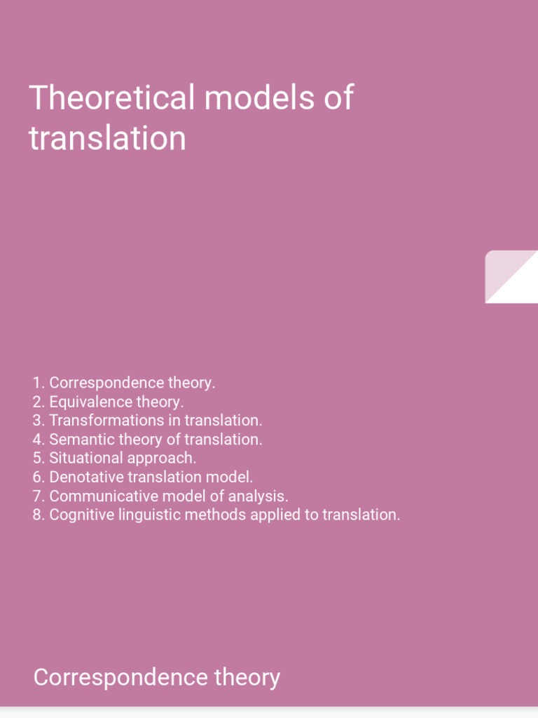 Topic 5 - Theoretical Models of Translation | PDF | Translations ...