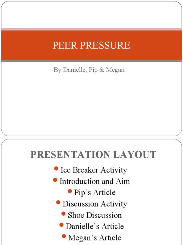 Peer Pressure: by Danielle, Pip & Megan | PDF | Adolescence | Conformity