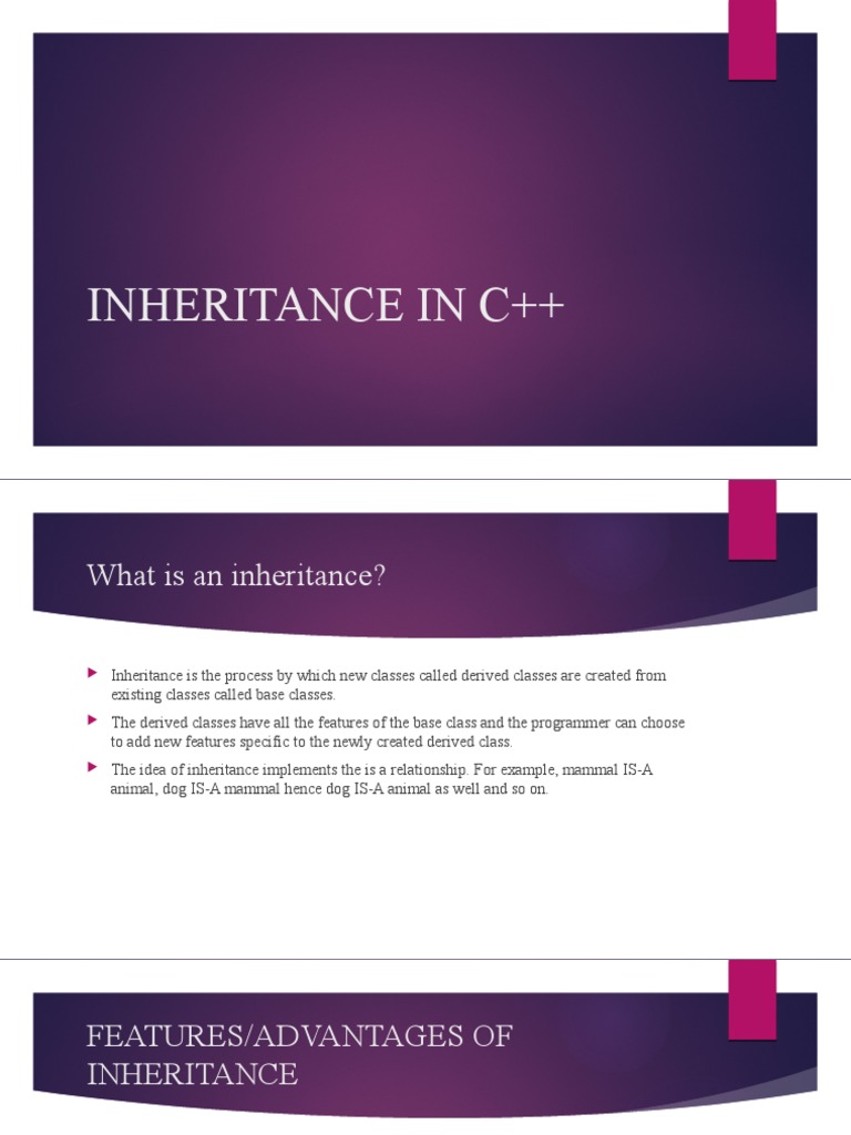 Inheritance in C++ | PDF | Inheritance (Object Oriented Programming ...