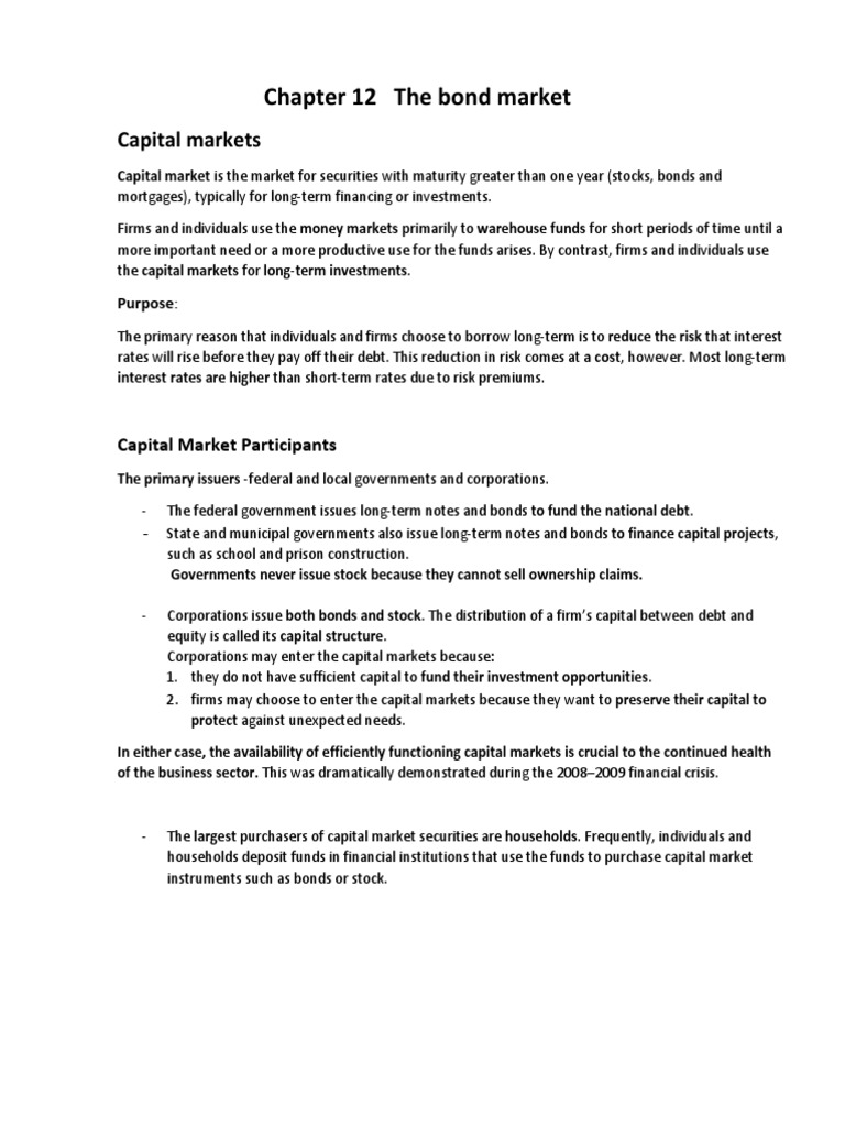 Chapter 12 The Bond Market | PDF | Bonds (Finance) | Securities (Finance)