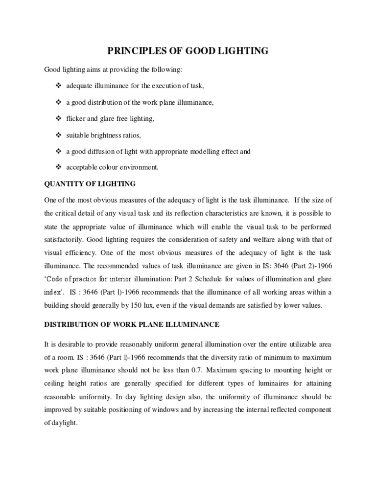 Principles of Good Lighting | PDF | Lighting | Color