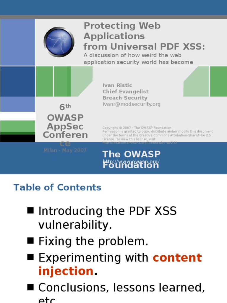 Protecting Web Applications From Universal PDF XSS:: The Owasp ...