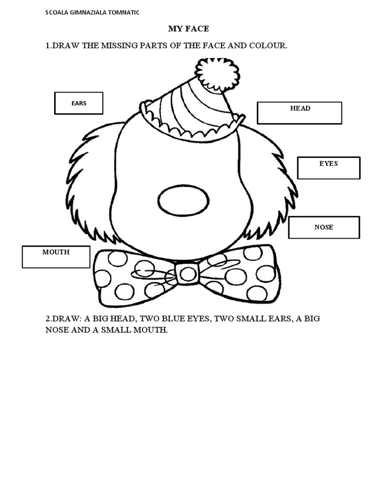 1.draw The Missing Parts of The Face and Colour | PDF