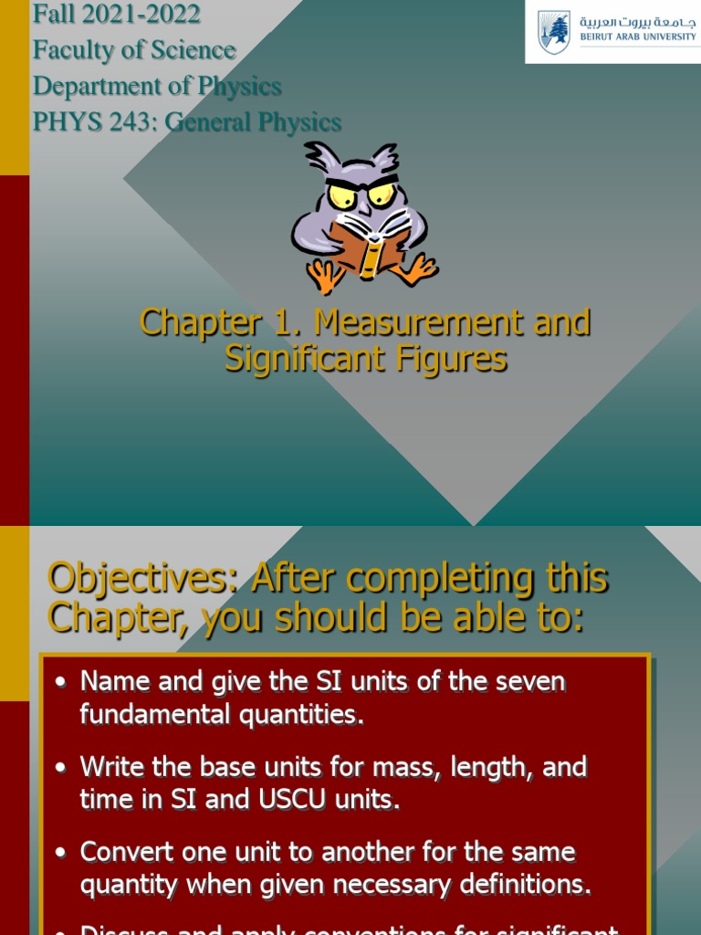 Chapter 1 - Units, Measurement and Significant Figures | PDF ...
