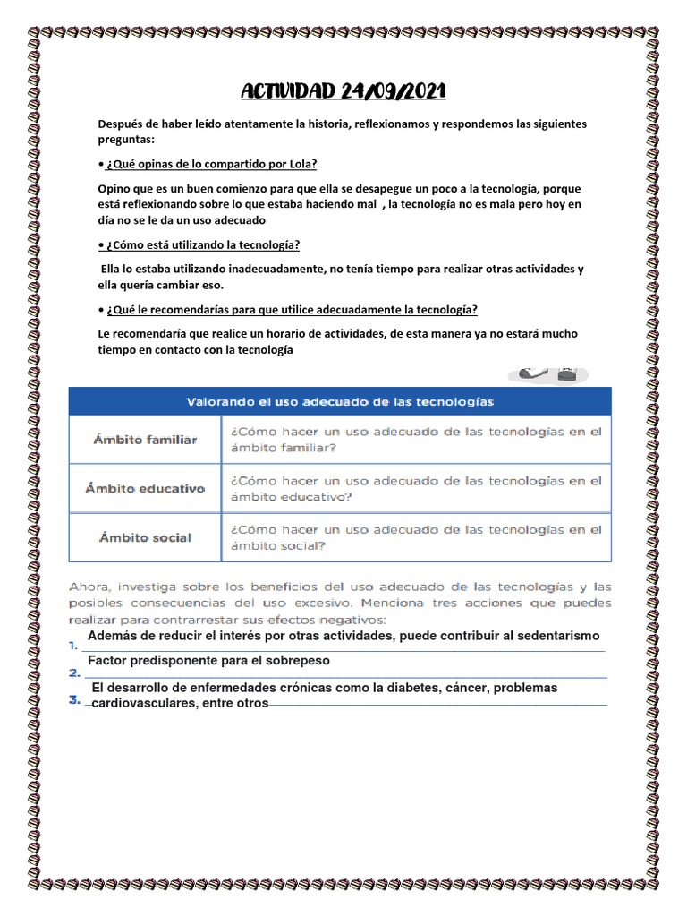 Actividad Tutoria | PDF