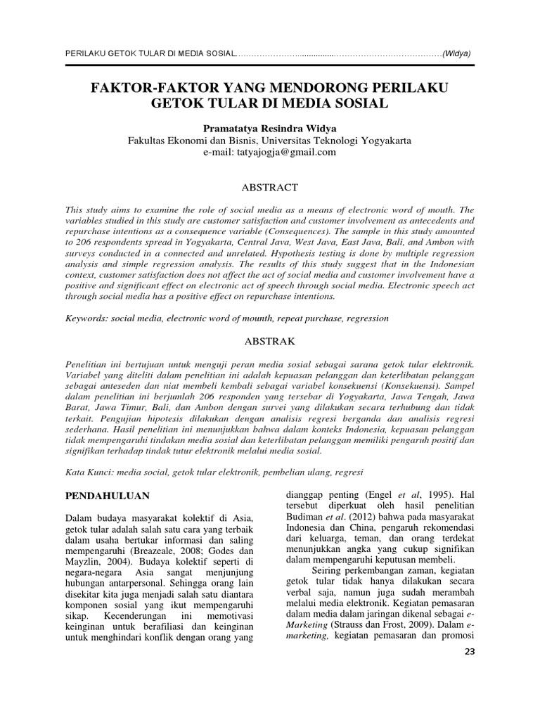 Faktor-Faktor Yang Mendorong Perilaku Getok Tular Di Media Sosial | PDF ...