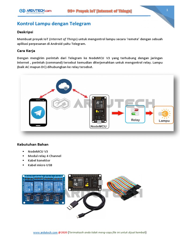 Kontrol Lampu Dengan Telegram | PDF