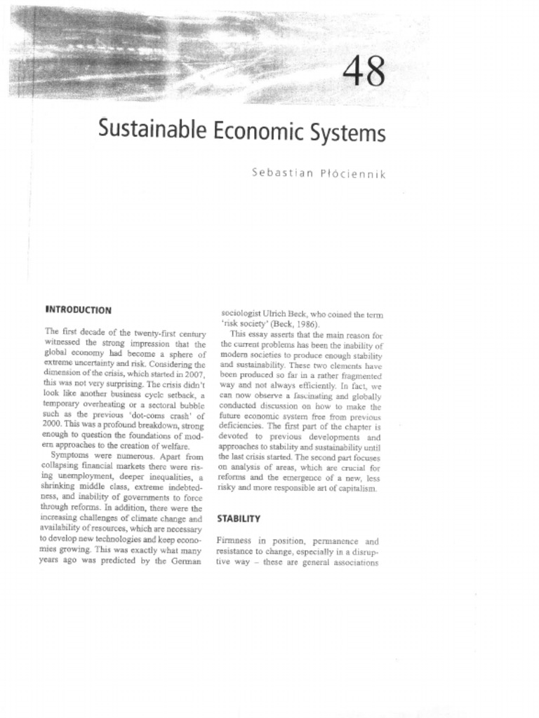Sustainable Economic System | PDF