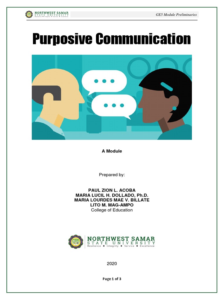 GE5 Module Preliminaries | PDF | Communication | Educational Assessment