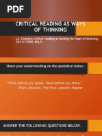 Grade 11 Reading and Writing Curriculum | PDF