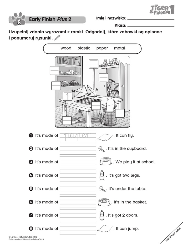 Tiger&Friends 1 - TRF - Unit 6 - Early Finish Plus 2 | PDF