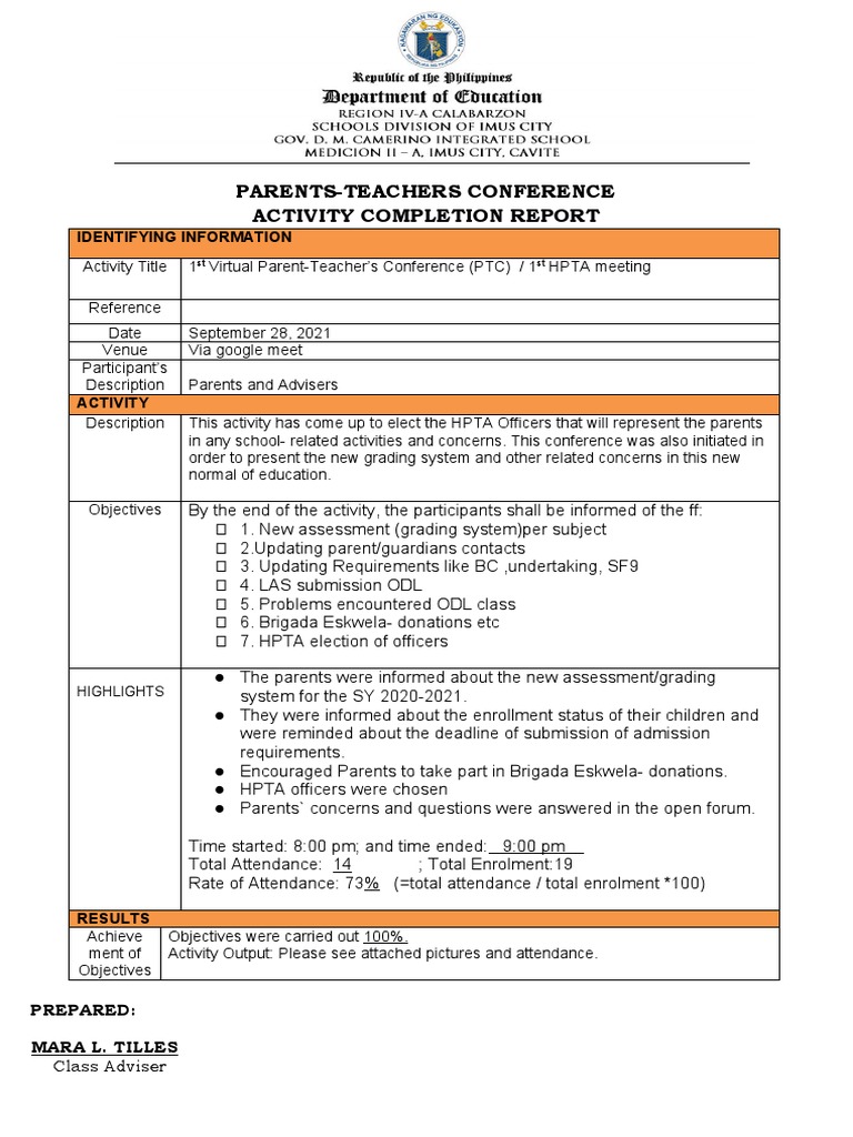 ACR Sample For HRPTA Election | PDF