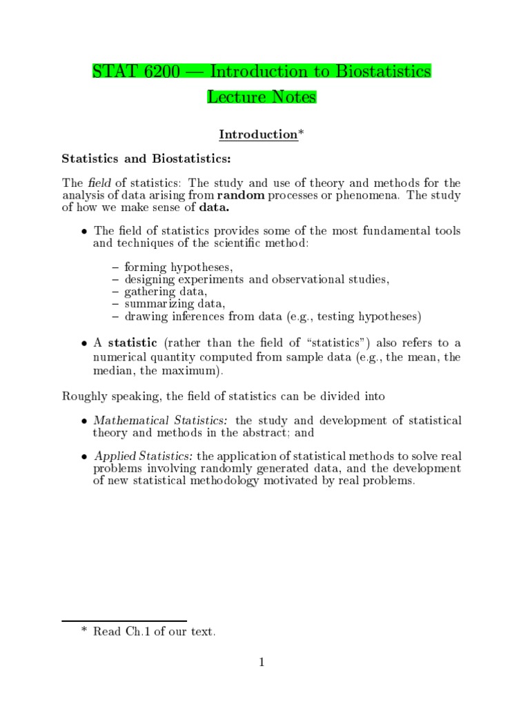 Biostatistics Course | PDF | Statistics | Level Of Measurement