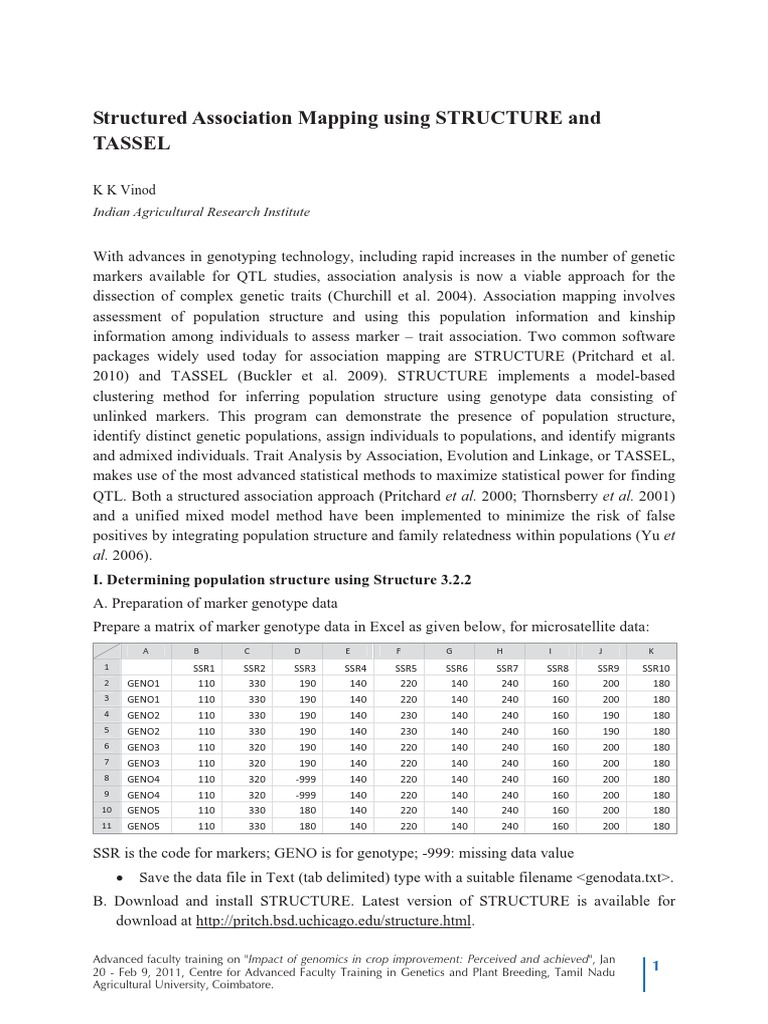 Structured Association Mapping Using Str Pdf Quantitative Trait Locus Plant Breeding