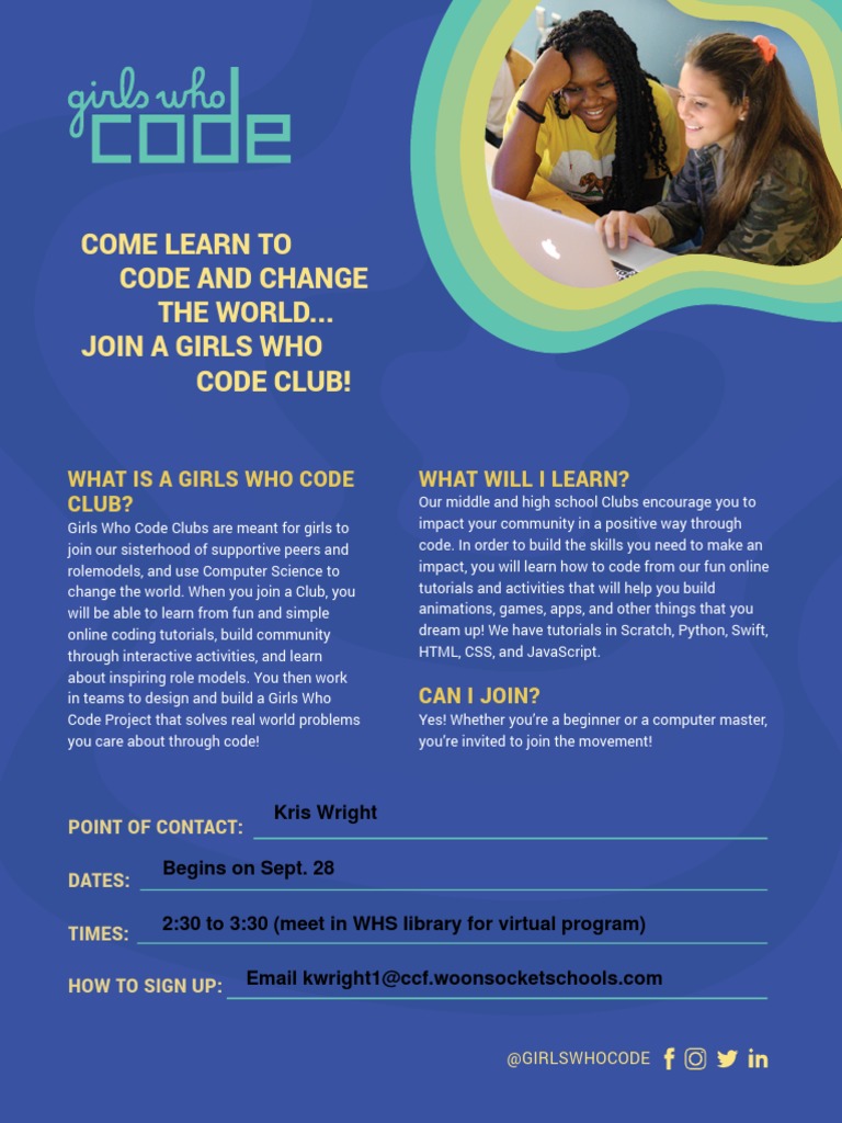 GWC Clubs Student Recruitment Flyers English 6-12 Blue | PDF