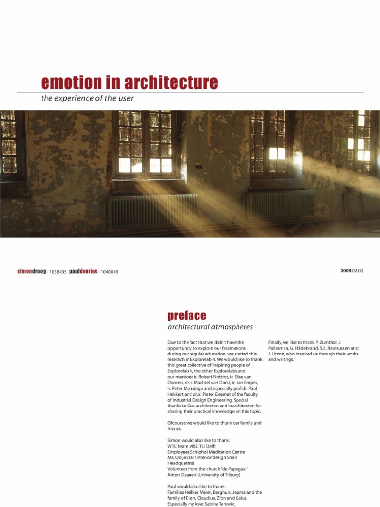 Emotion in Architecture | PDF