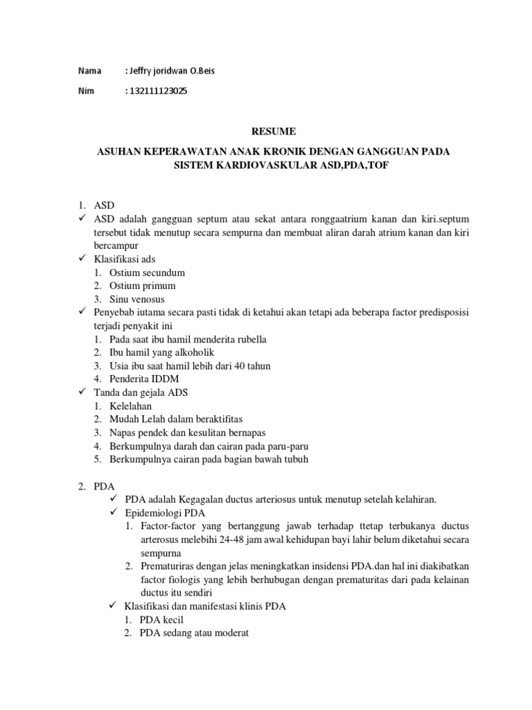 Resume Asd, Pda, Tof | PDF