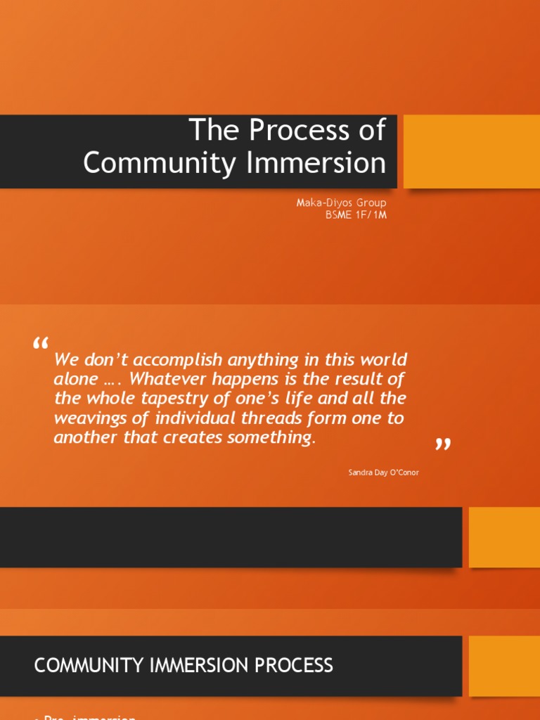 The Process of Community Immersion | PDF