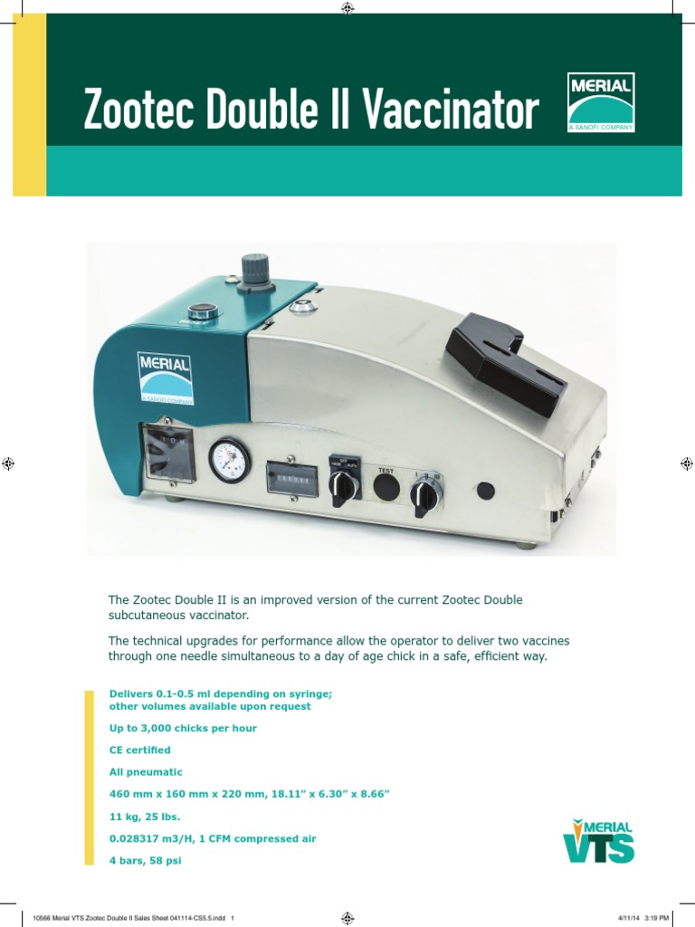 Zootec Double II Vaccinator | PDF | Syringe