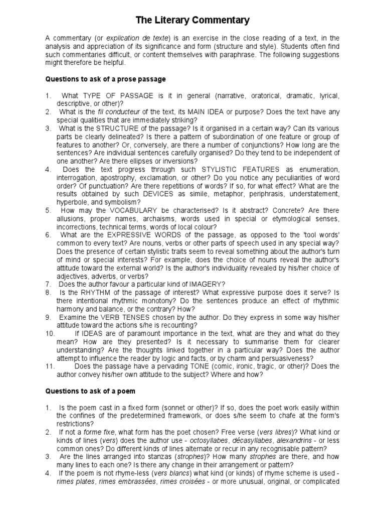 Literary Analysis Guide for Students | PDF | Poetry | Languages Of Taiwan