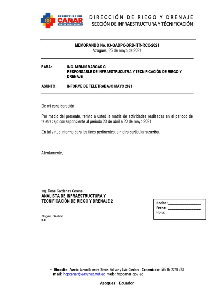 Memorando 3 - Teletrabajo Mayo 2021 | PDF | Ciencia y matemáticas