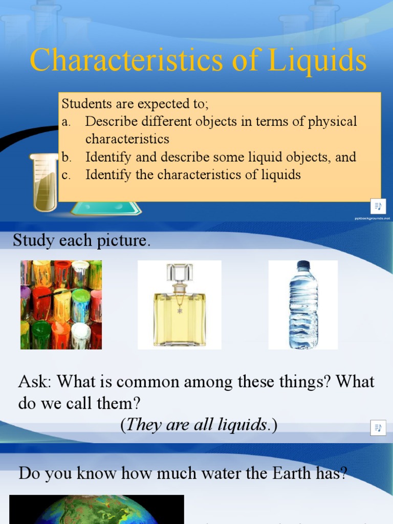 Grade 3 PPT - Science - Q1 - Characteristics of Liquids | PDF