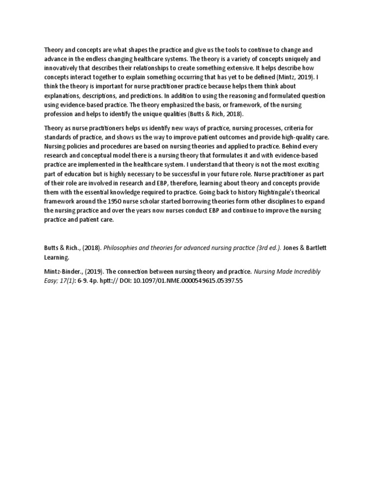 Importance of Nursing Theories in Practice | PDF