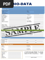 Bio-Data Form | PDF | Government And Personhood