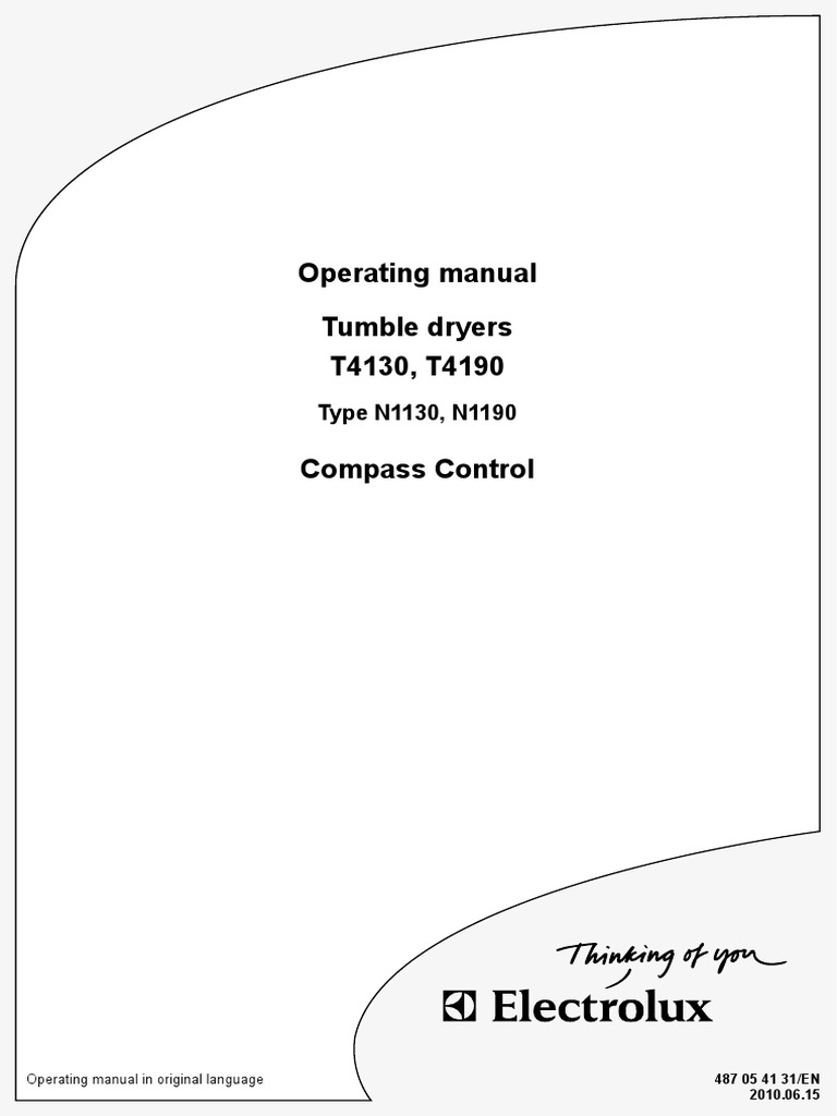 Electrolux T4130 T4190 T4130C N1130 N1190 Operating Manual | PDF ...