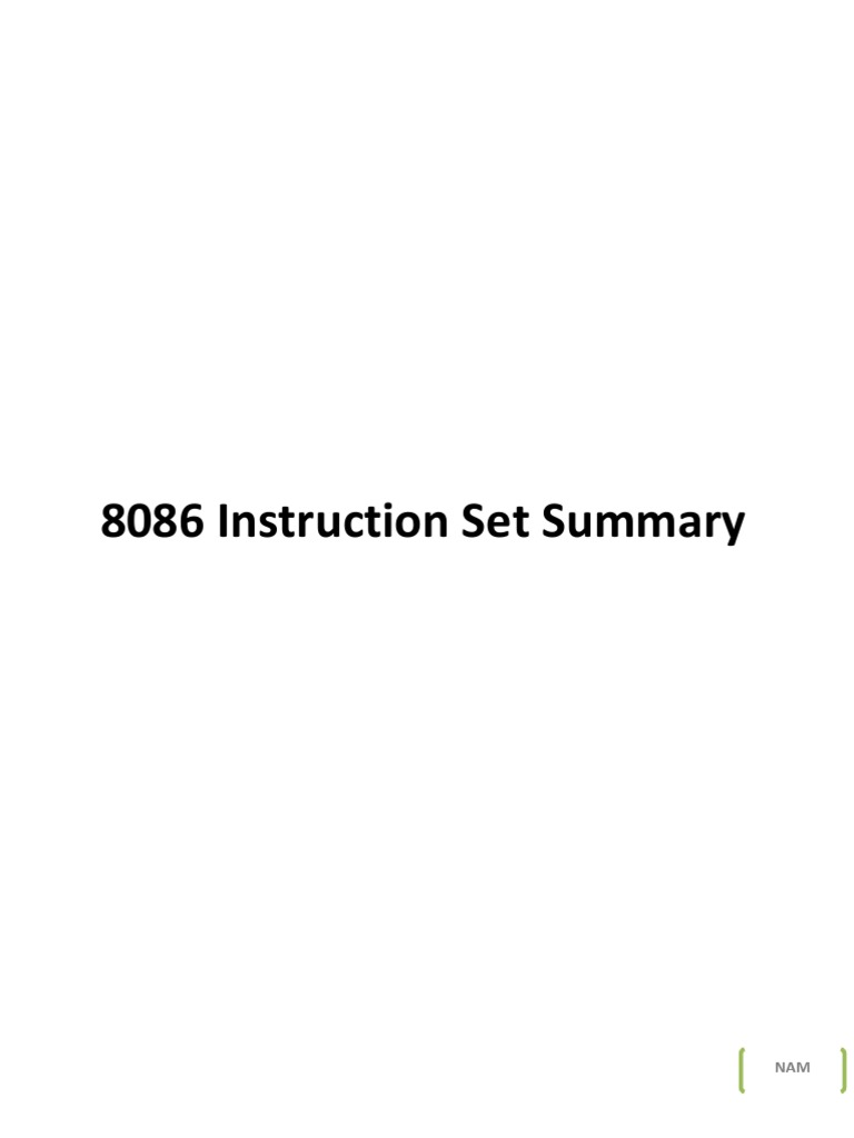 8086 Instruction Set Summary | PDF | Computer Engineering | Computer Architecture