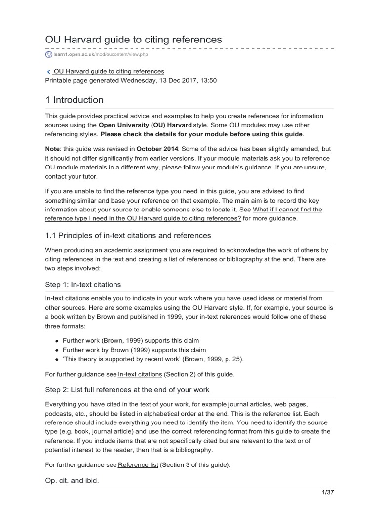 Harvard Guide To Citing References | PDF | Digital Object Identifier | Citation