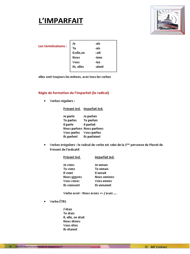 Limparfait Exercice Grammatical Guide Grammatical - 19763 | Descargar ...
