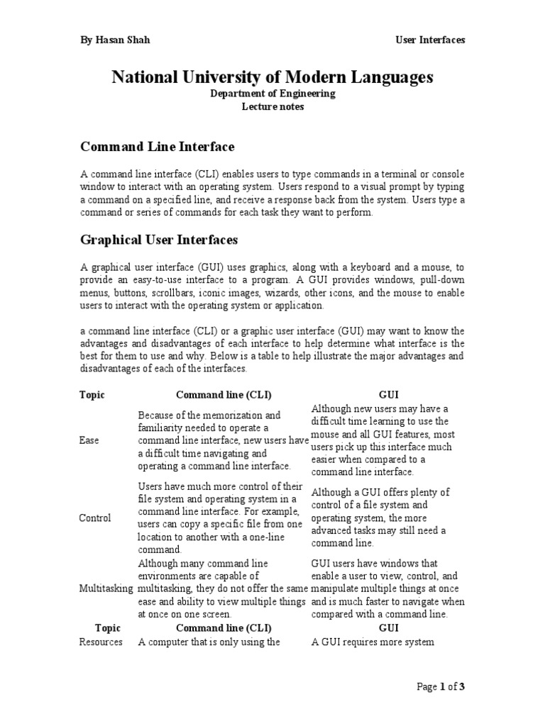 3.4 User Interface | PDF | Graphical User Interfaces | Command Line Interface