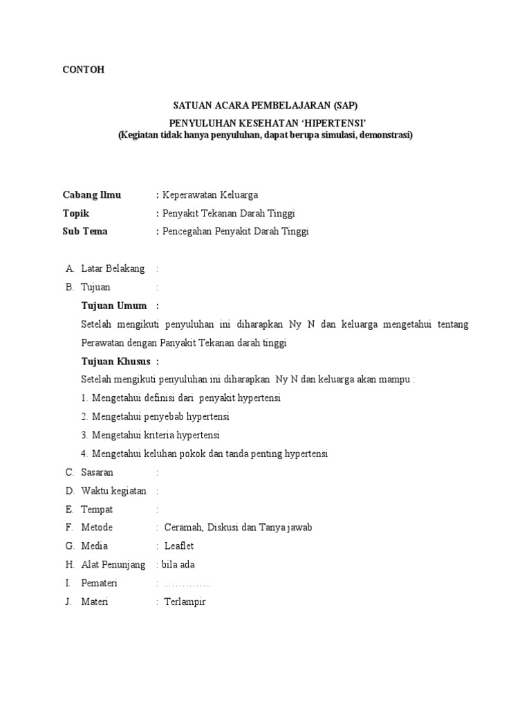 Contoh Sap Hipertensi 2021 | PDF