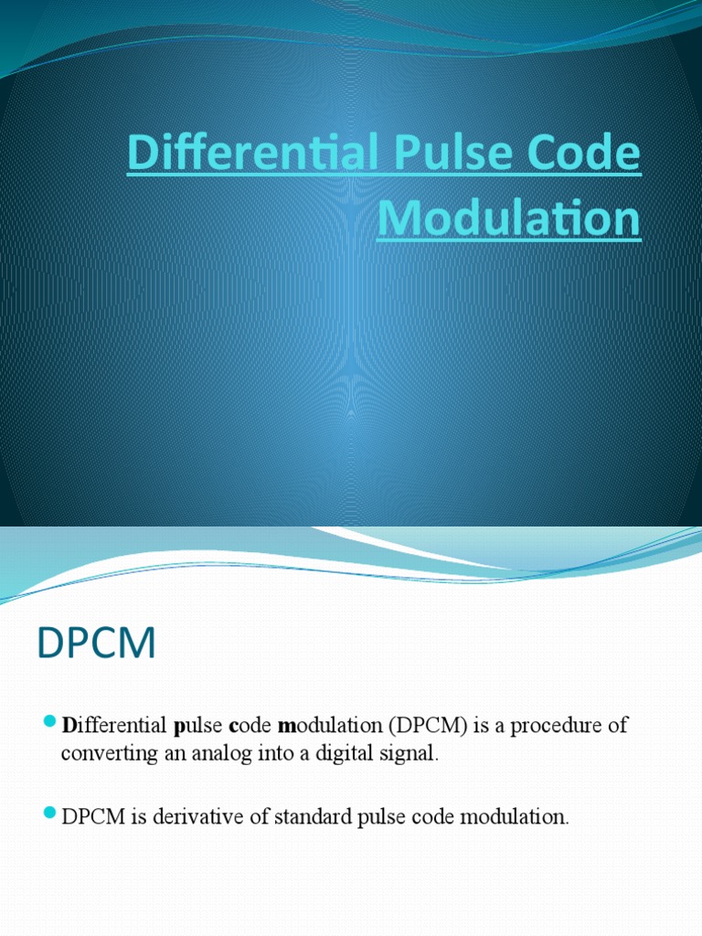 Differential Pulse Code Modulation | PDF | Sampling (Signal Processing) | Digital Audio