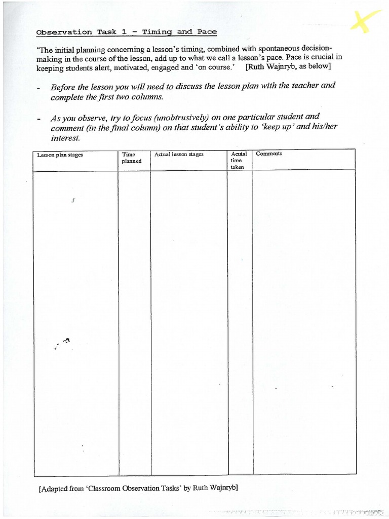 Observation Tasks 1-5 | PDF
