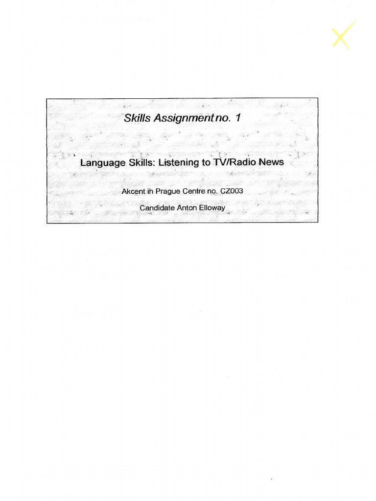 Sample Skills BE, Listening To TV and Radio News | PDF