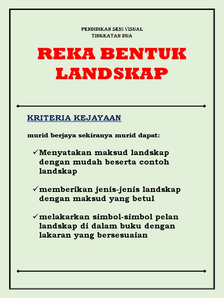 Pendidikan Seni Visual Landskap | PDF