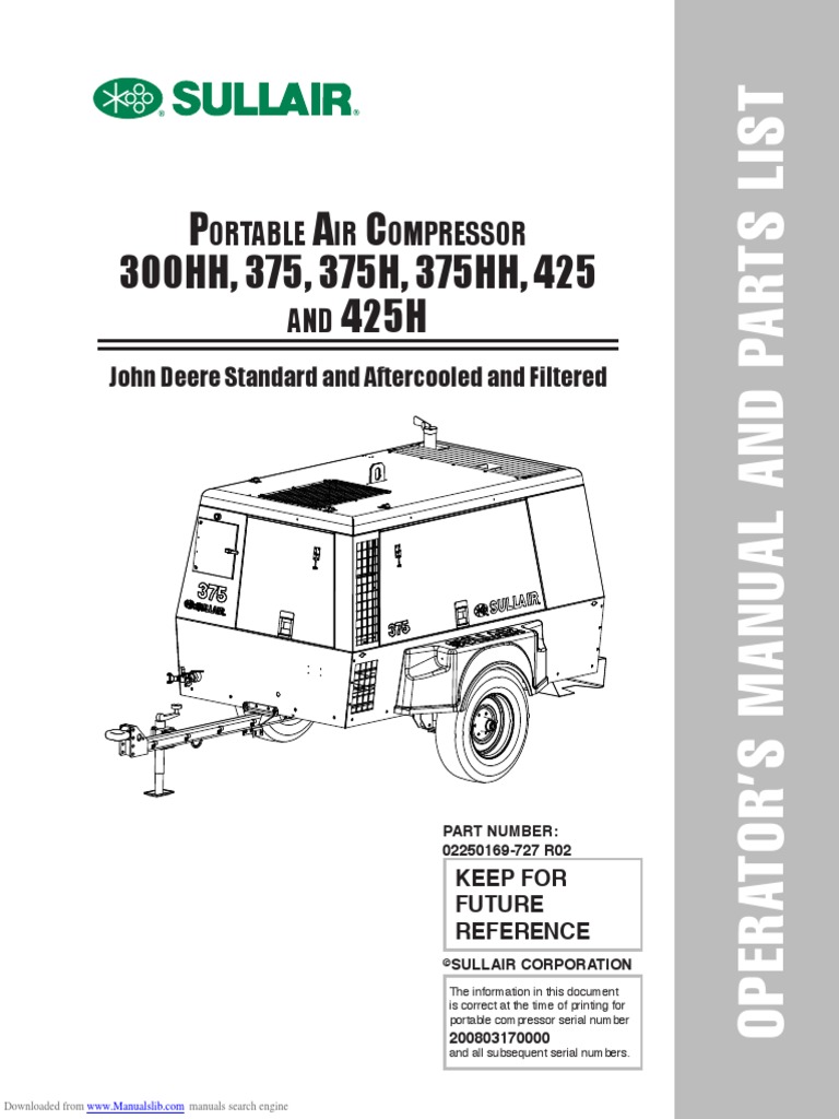 P A C 300Hh, 375, 375H, 375Hh, 425 425H: Ortable Ir Ompressor and | PDF ...