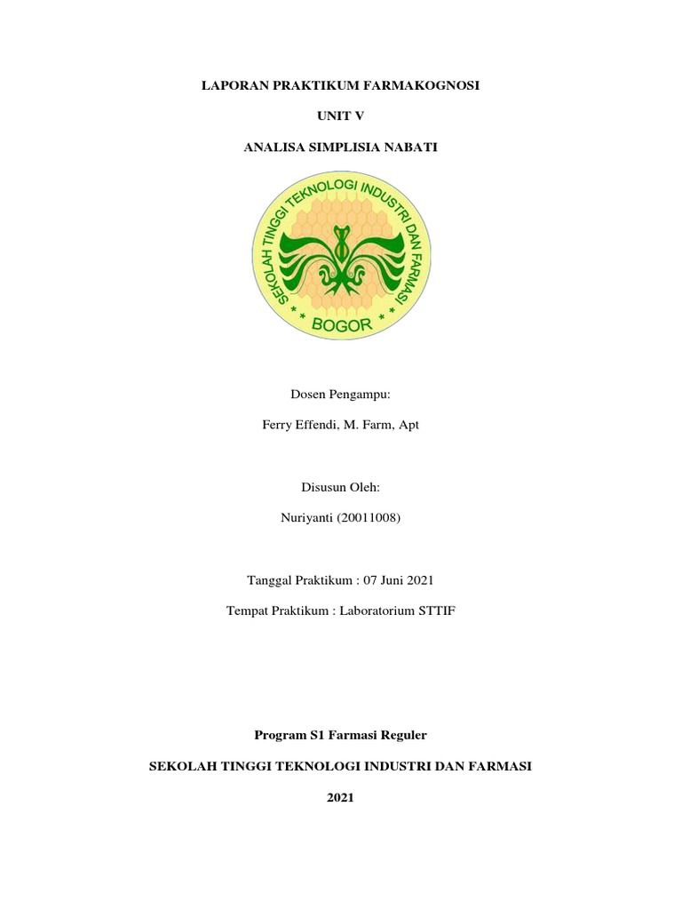 Lap. Simplisia Nabati Nuriyanti | PDF