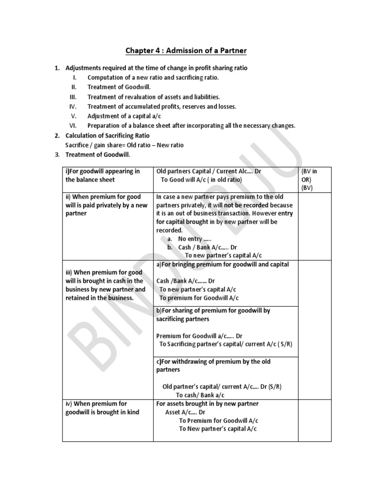 Admission of A Partner | PDF | Goodwill (Accounting) | Odds